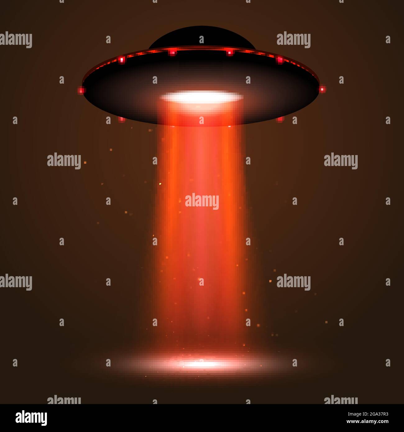 UFO light beam. Alien transport futuristic bright light in dark. UFO ...