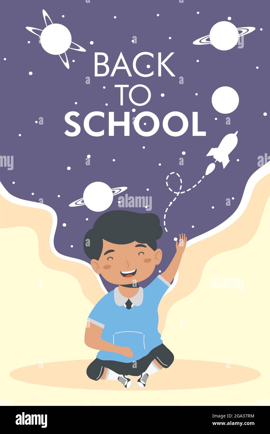 boy back to school poster Stock Vector Image & Art - Alamy