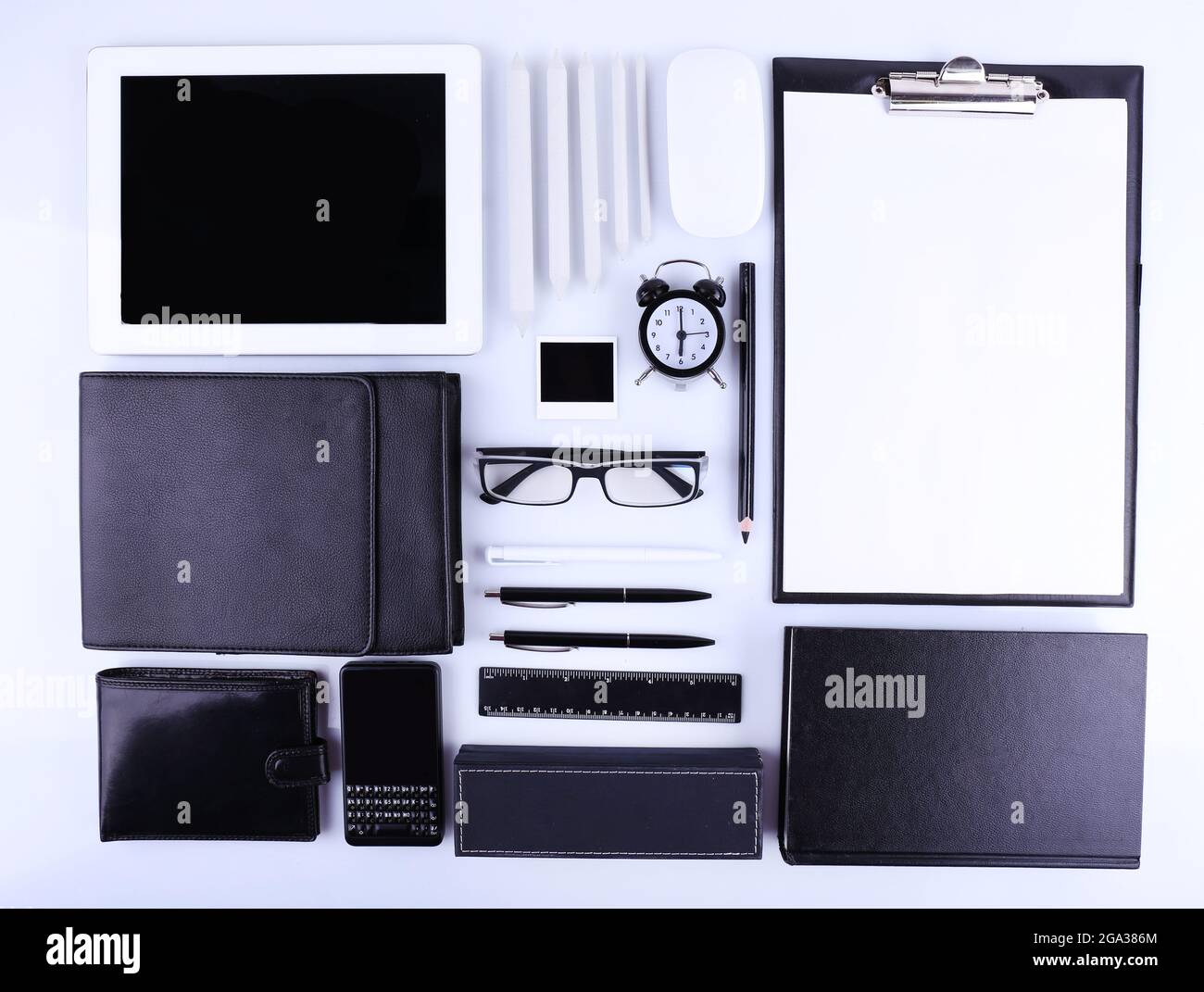 Essentials fashion man objects on light background Stock Photo - Alamy