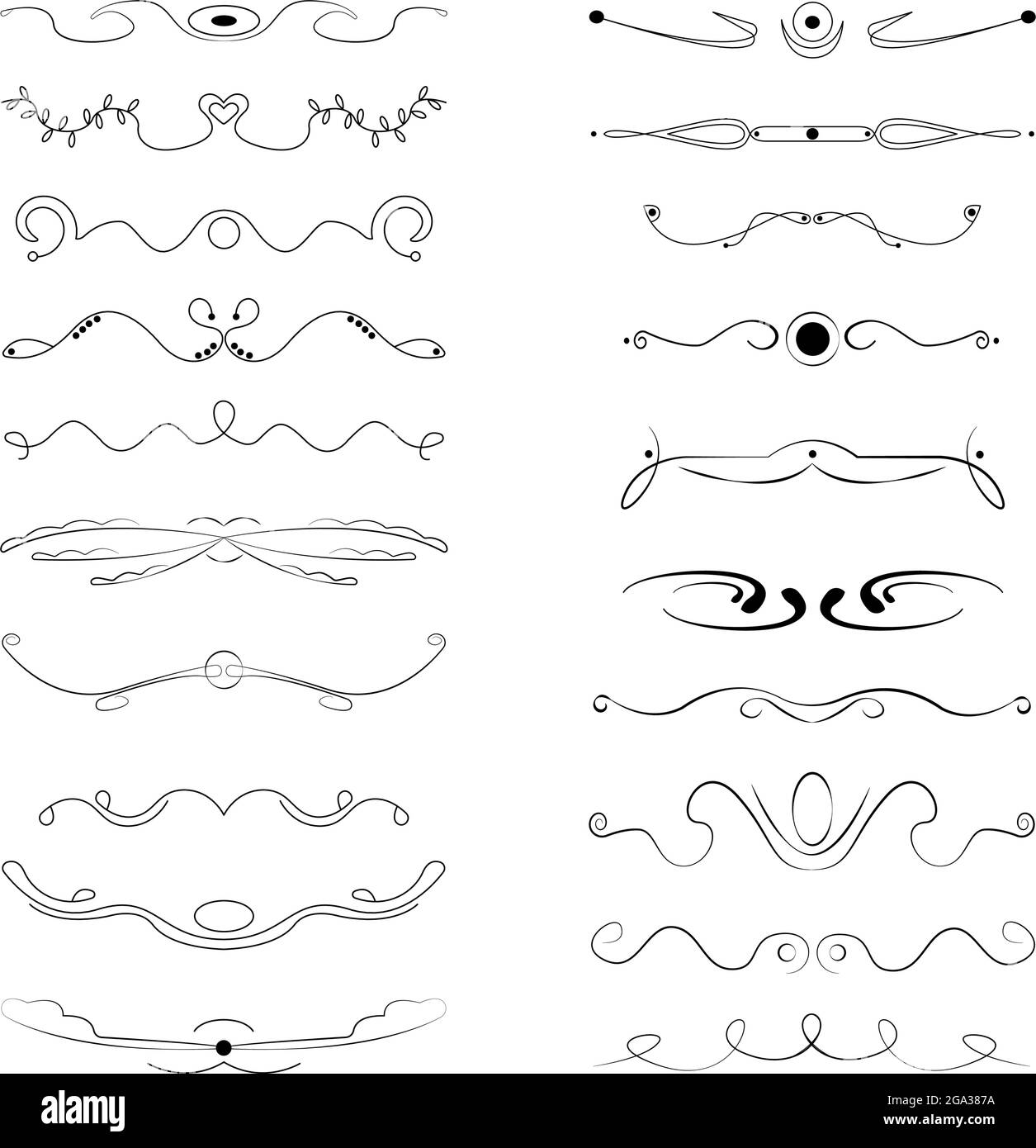 Seth selection of various line ornaments elements - Vector illustration ...