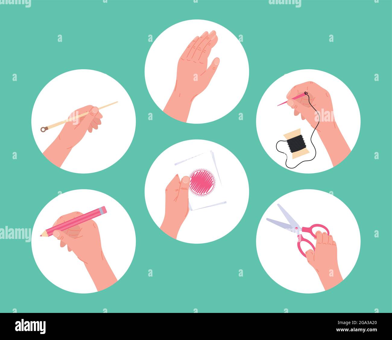 six hands made projects icons Stock Vector Image & Art - Alamy