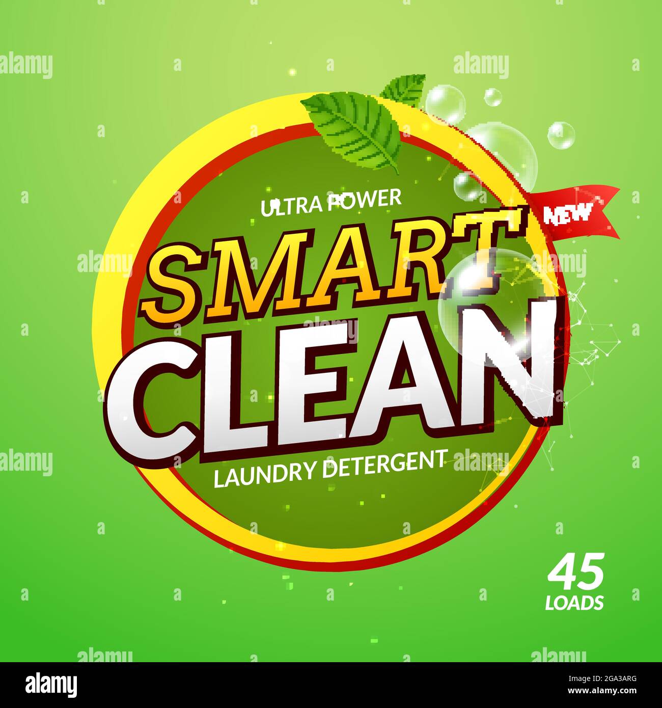 Laundry detergent smart clean design cleaner. Wash powder product ...
