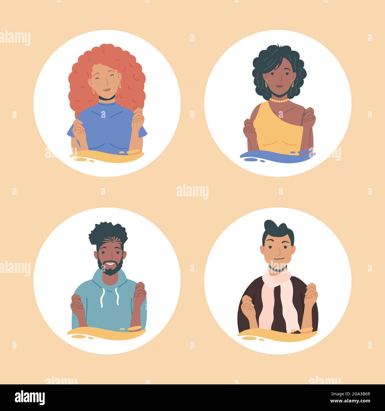 group diversity young people characters Stock Vector Image & Art - Alamy