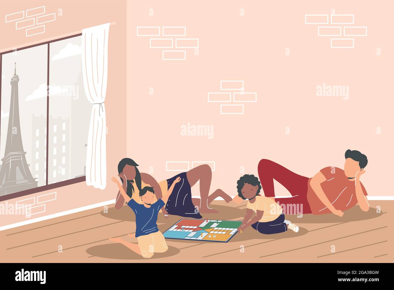 family playing ludo home scene Stock Vector Image & Art - Alamy