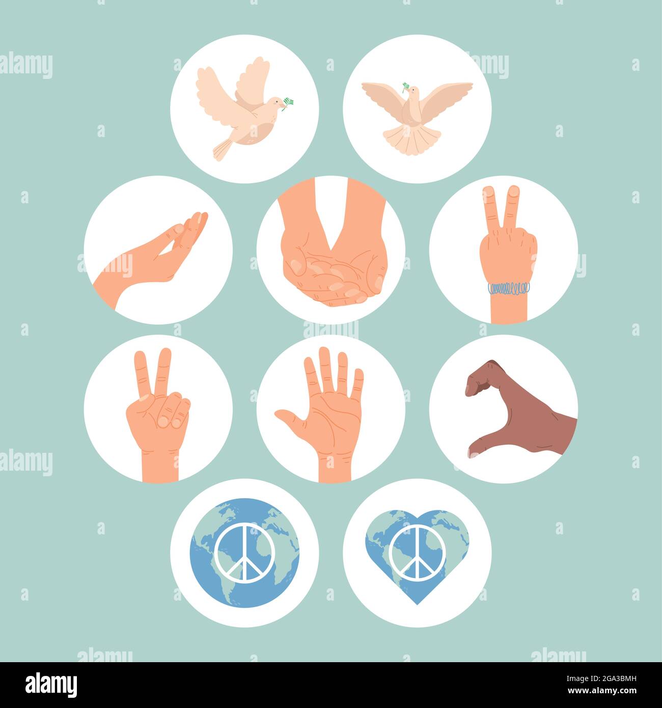 Symbols international peace day Stock Vector Images - Alamy