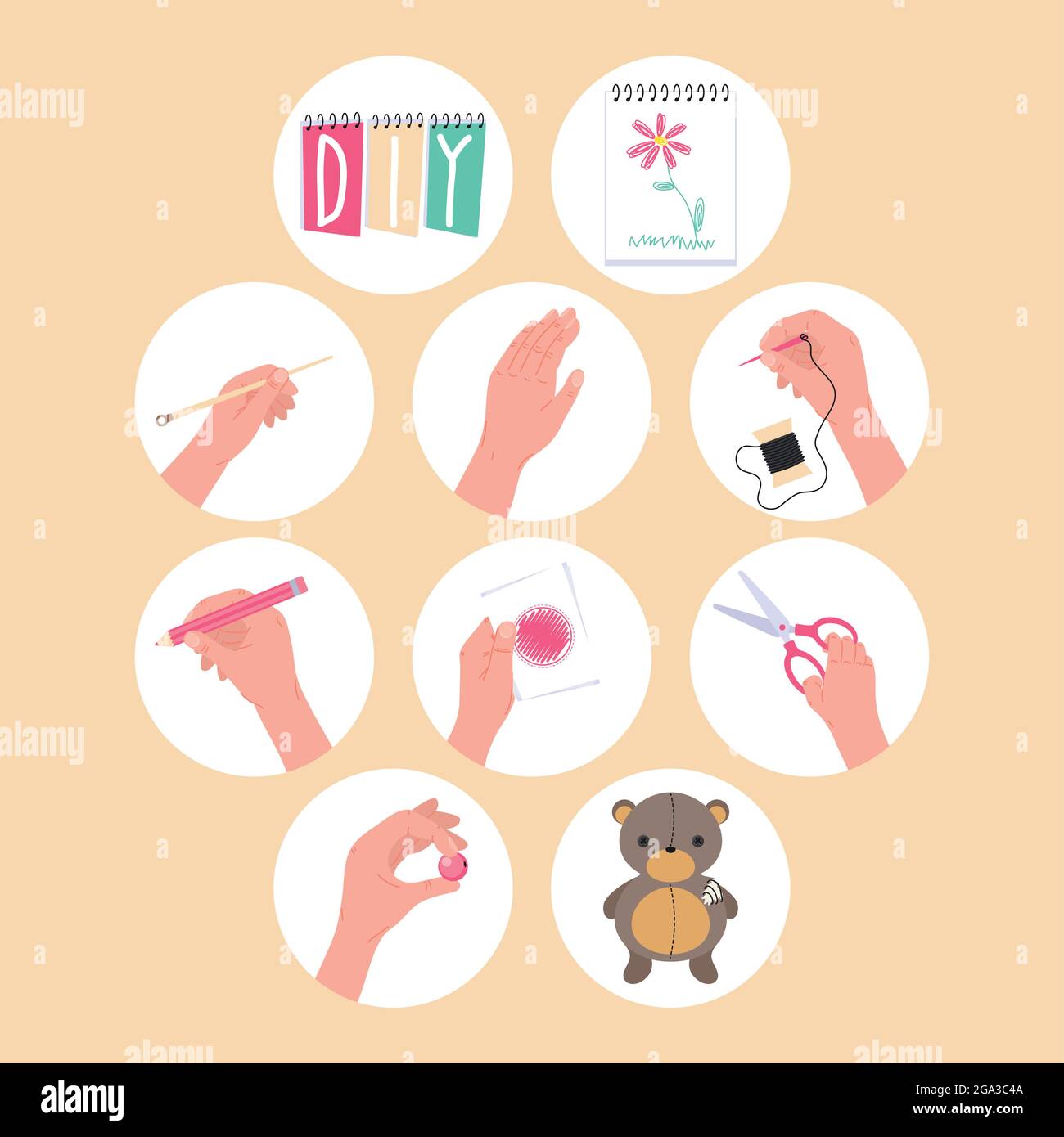 seven hands made projects icons Stock Vector Image & Art - Alamy