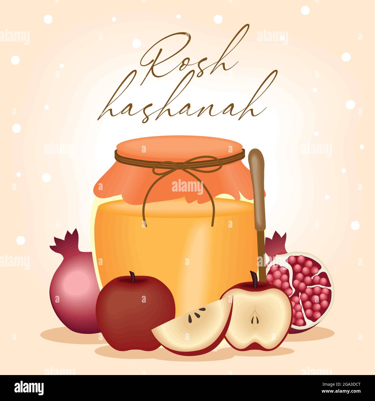 rosh hashanah postcard with honey Stock Vector Image & Art - Alamy