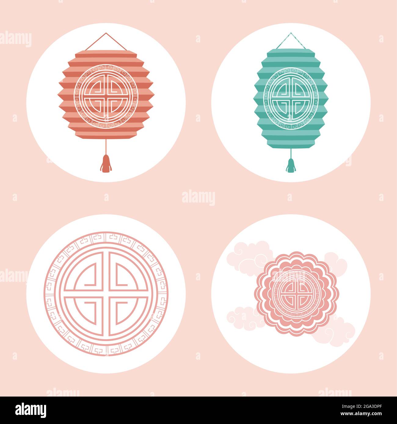 chinese moon festival set four icons Stock Vector Image & Art - Alamy