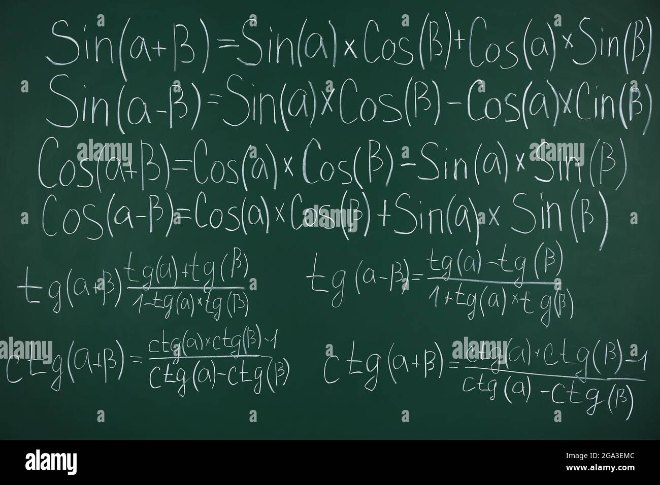 Math formulas on blackboard background Stock Photo - Alamy