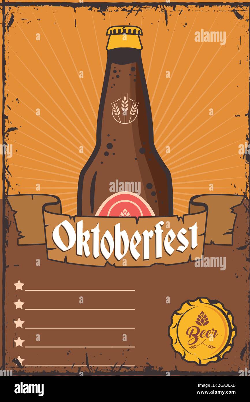 oktoberfest celebration postcard with bottle Stock Vector Image & Art ...