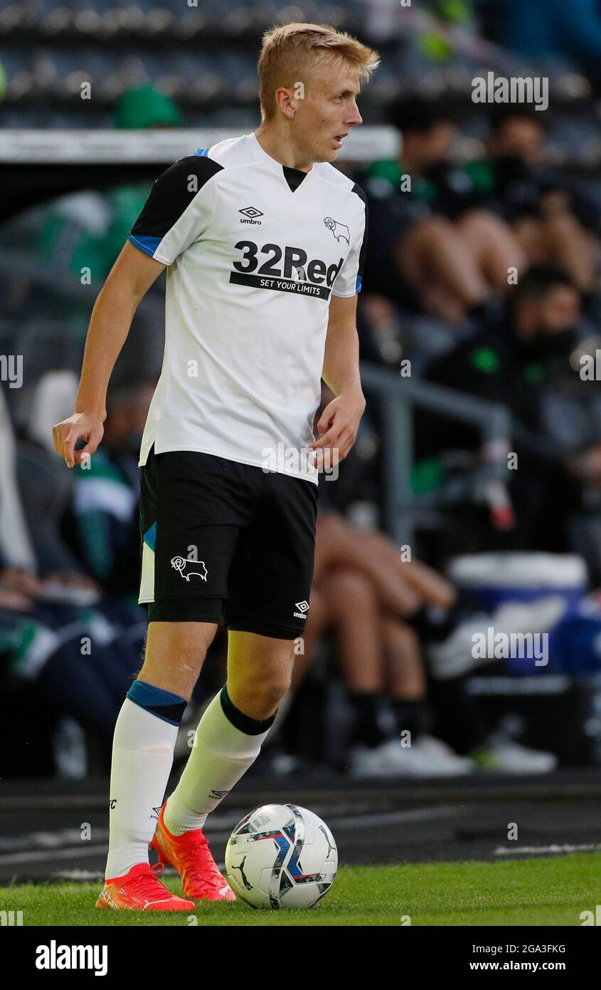 Derby, England, 28th July 2021. Louie Sibley of Derby County during the ...