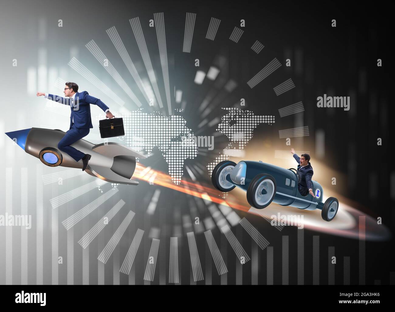 The competition concept with business people competing Stock Photo - Alamy