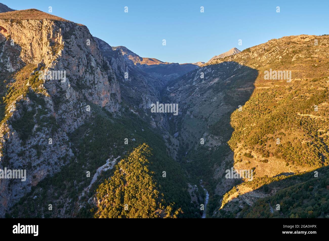 Natural scenery from the famous Ridomo gorge in Taygetus Mountain. The ...