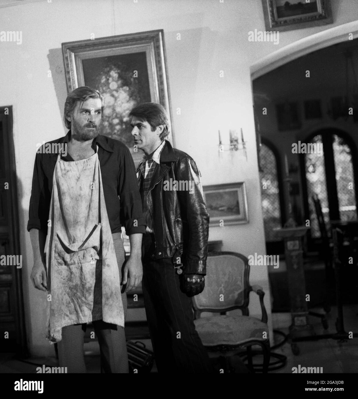 Romanian actors Florin Piersic and George Motoi in the movie 'Rețeaua S ...