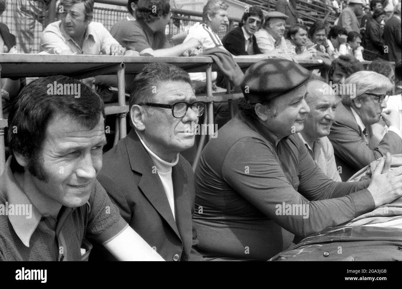 Romanian actor Colea Răutu & director Dan Puican attending a soccer ...