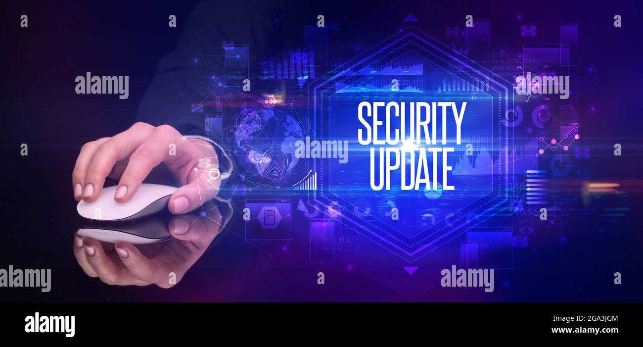 hand holding wireless peripheral, cyber security concept Stock Photo ...