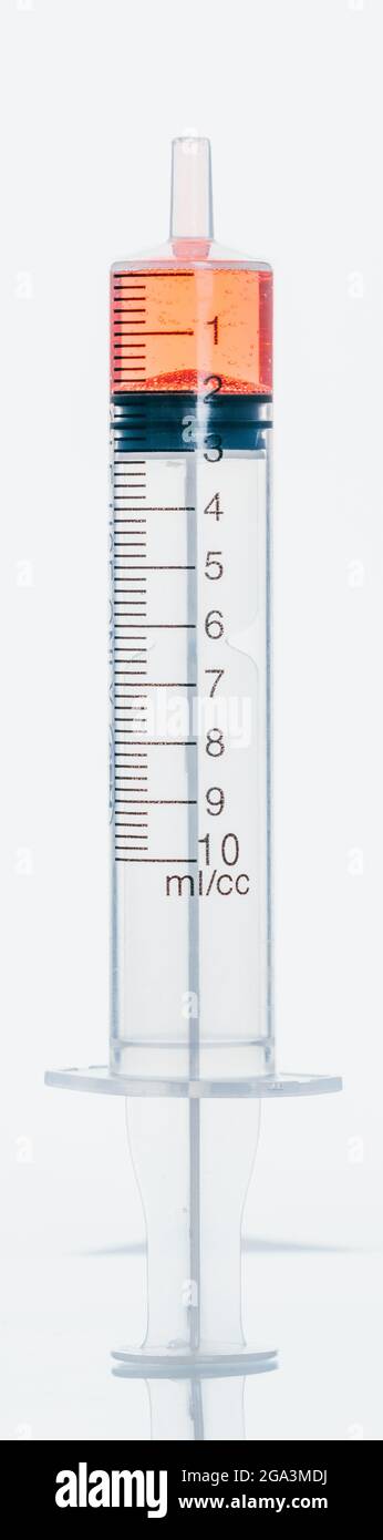 Medical Syringe with needle isolated on white, macro. Isolated syringe ...