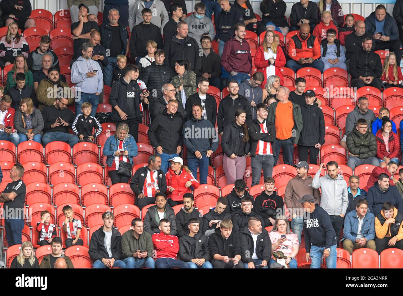 The Sheffield United fans arrive at the Keepmoat stadium Stock Photo ...