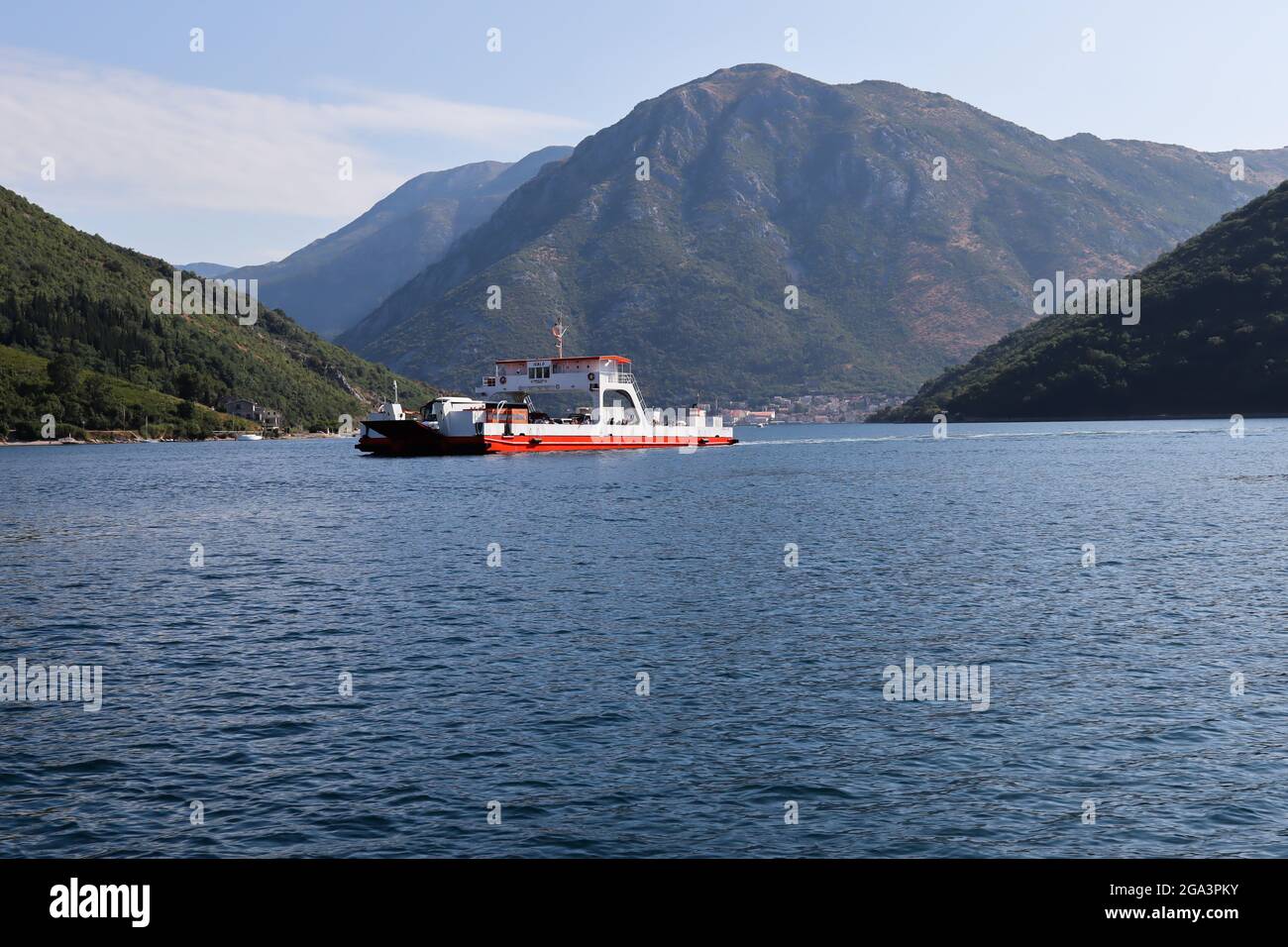Lepetane, Montenegro - July 20, 2021 Beautiful view to Kotor Bay and ...