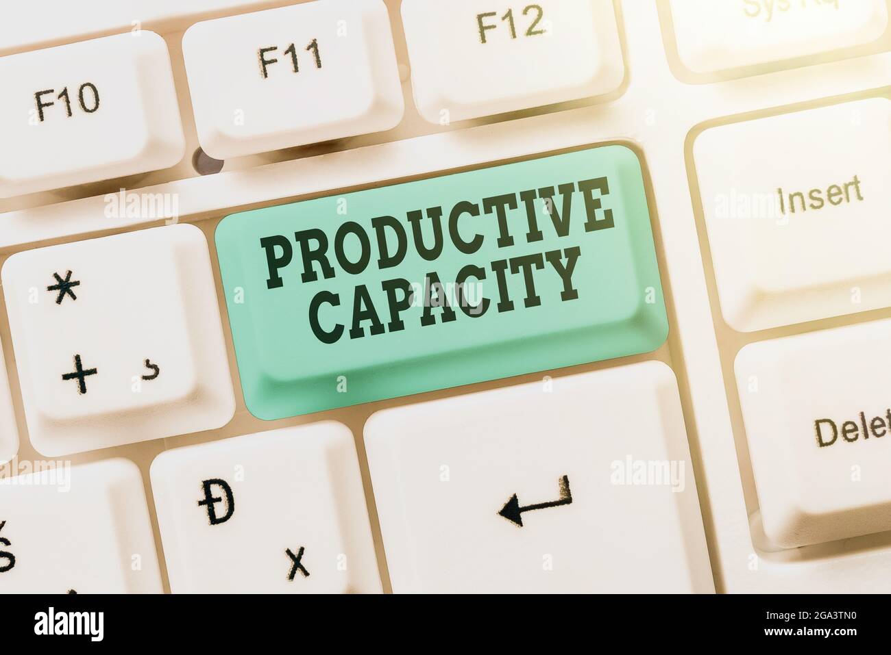 Text caption presenting Productive Capacity. Business concept the ...