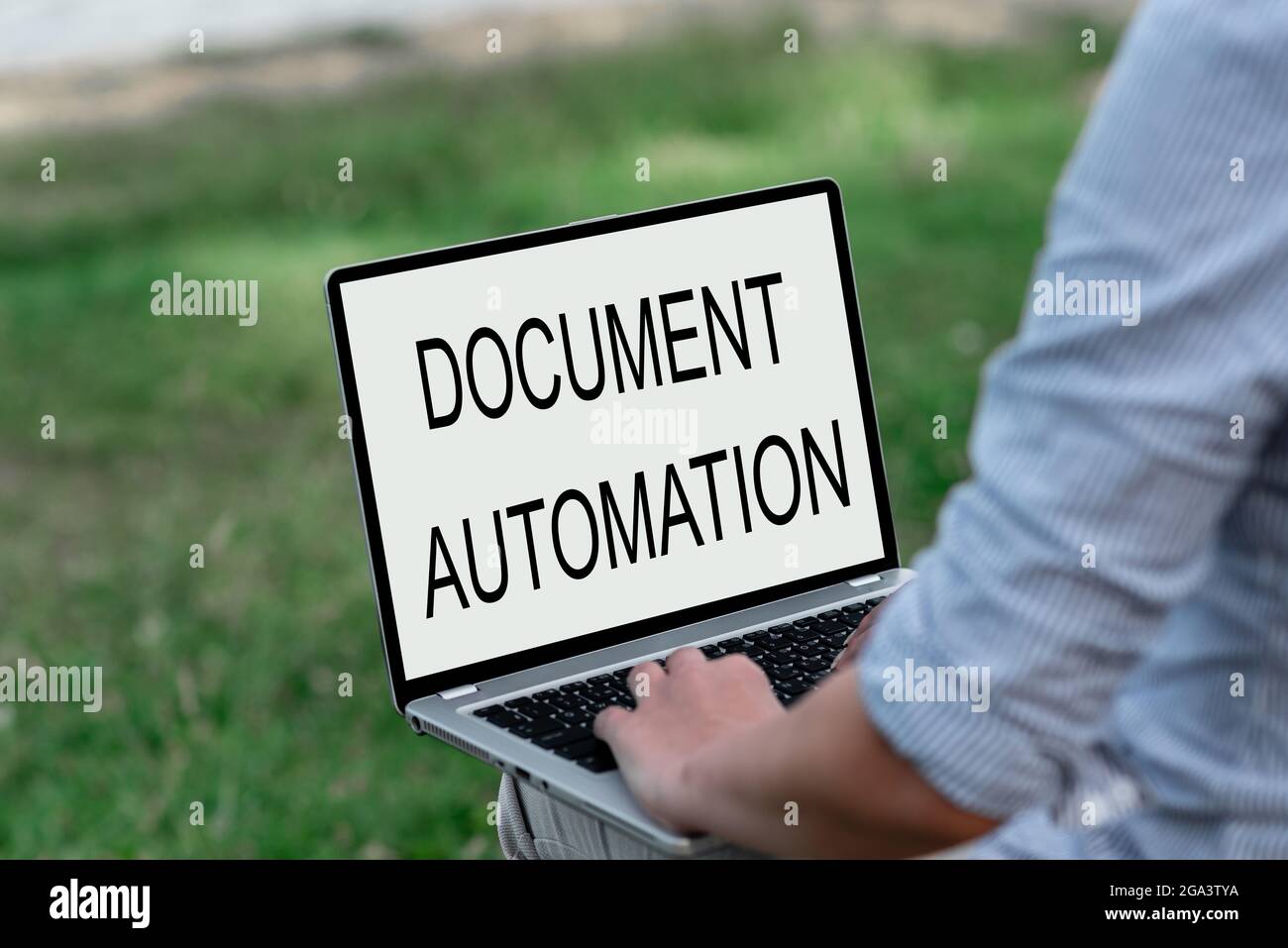 Handwriting text Document Automation. Business concept workflows that ...