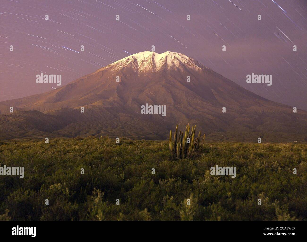 El Misti volcano, night view, one of the best of volcanoes near ...
