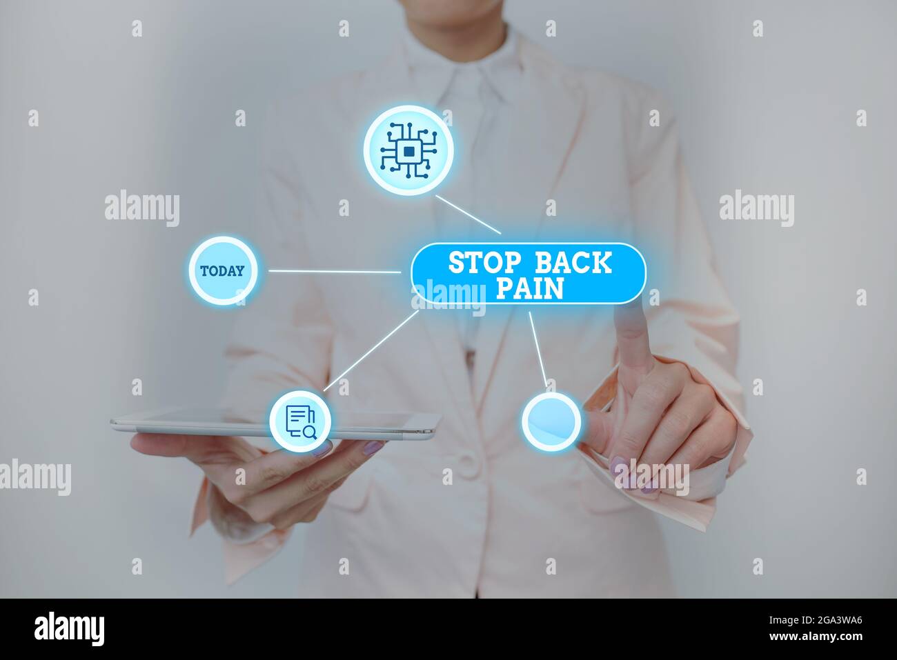 Text showing inspiration Stop Back Pain. Conceptual photo put an end on ...