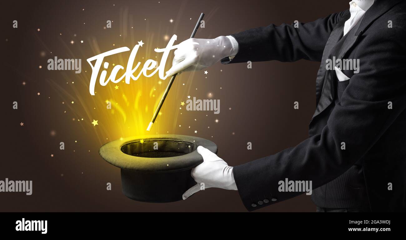 Old Magician is showing magic trick Stock Photo - Alamy