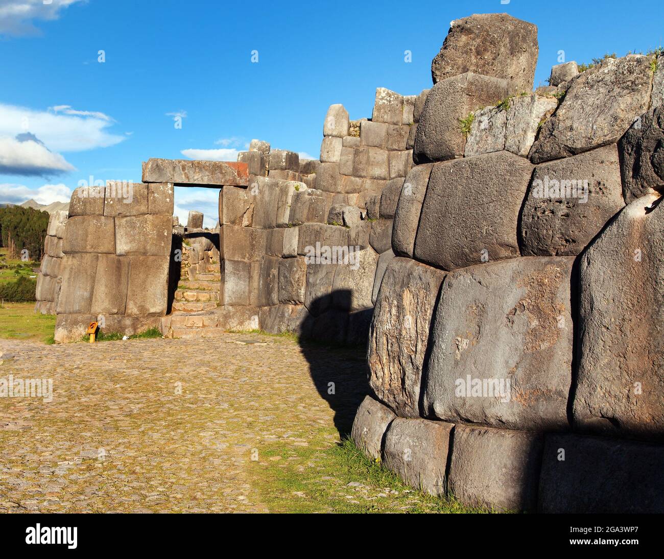 View of Sacsayhuaman, Inca ruins in Cusco or Cuzco town, Peru Stock ...