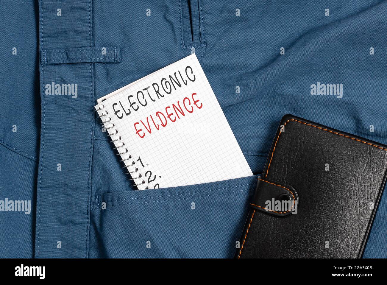 Hand writing sign Electronic Evidence. Concept meaning probative ...