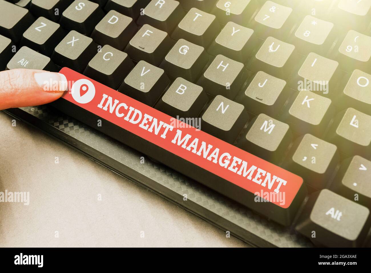 Writing Displaying Text Incident Management Internet Concept