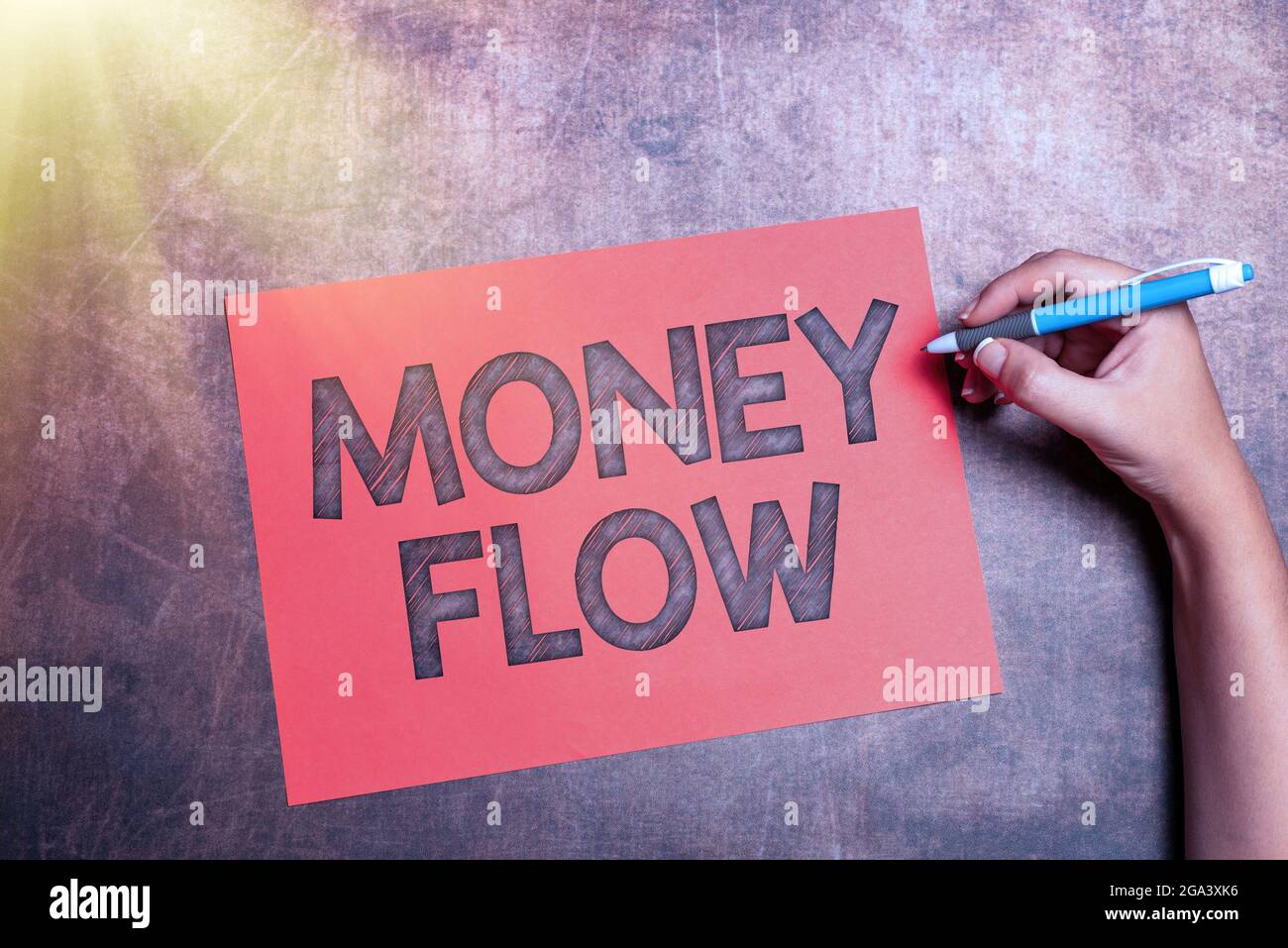Sign displaying Money Flow. Word for it is an indicator of positive or ...