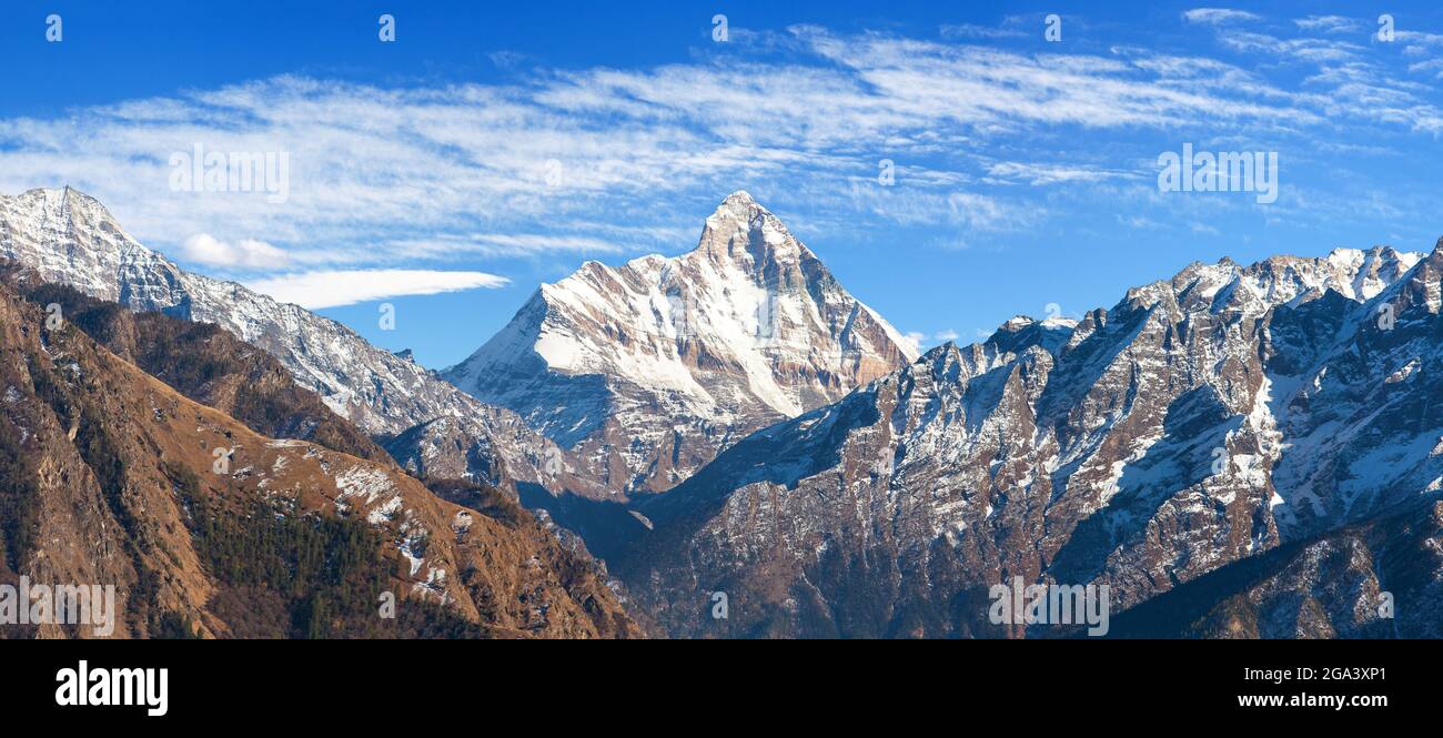 mount Nanda Devi with beautiful sky, one of the best mounts in Indian ...