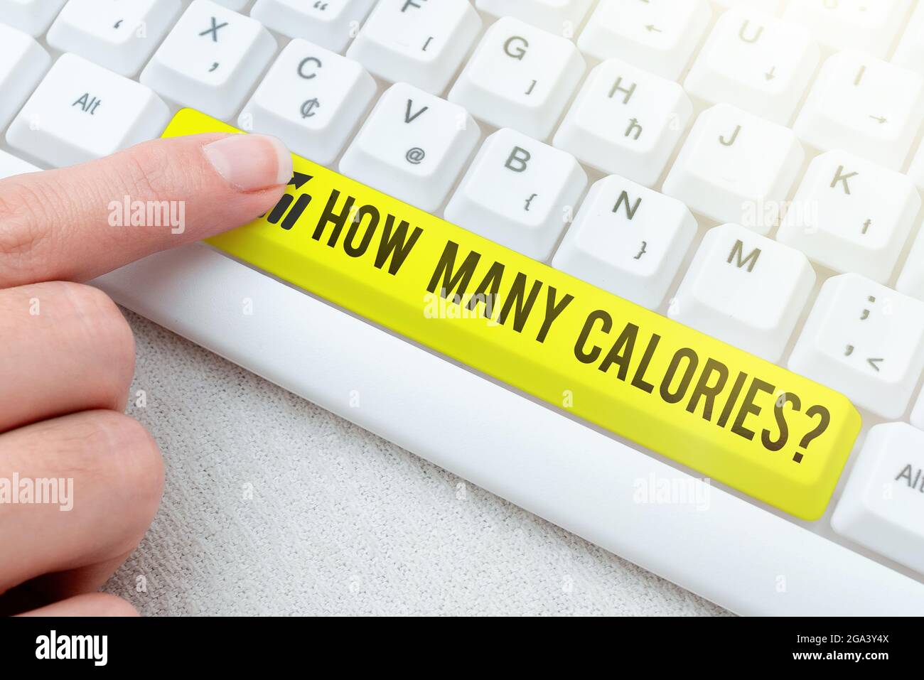 Writing displaying text How Many Calories Question. Word Written on ...
