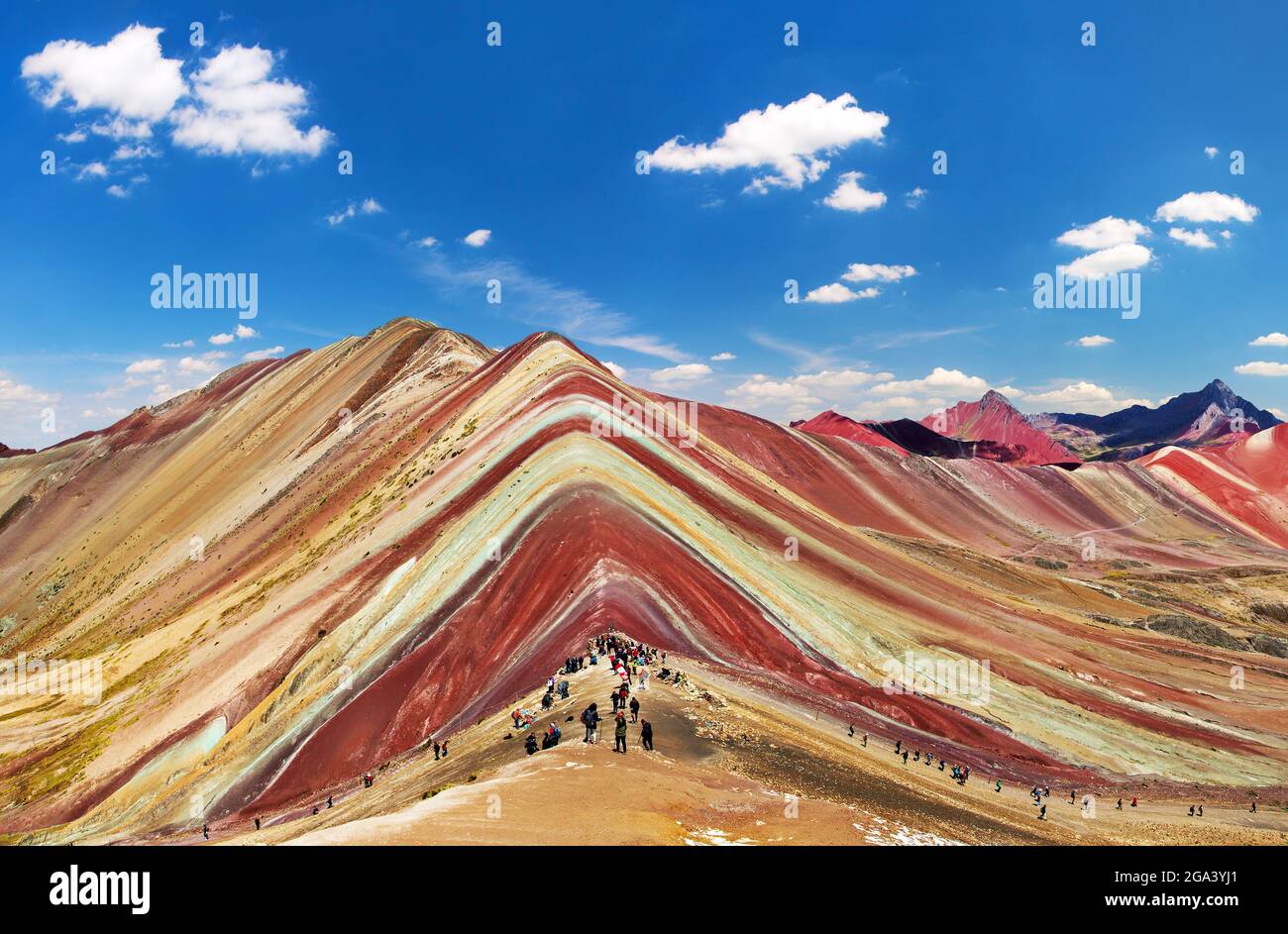 Rainbow mountain or Vinicunca Montana de Siete Colores and beautiful ...