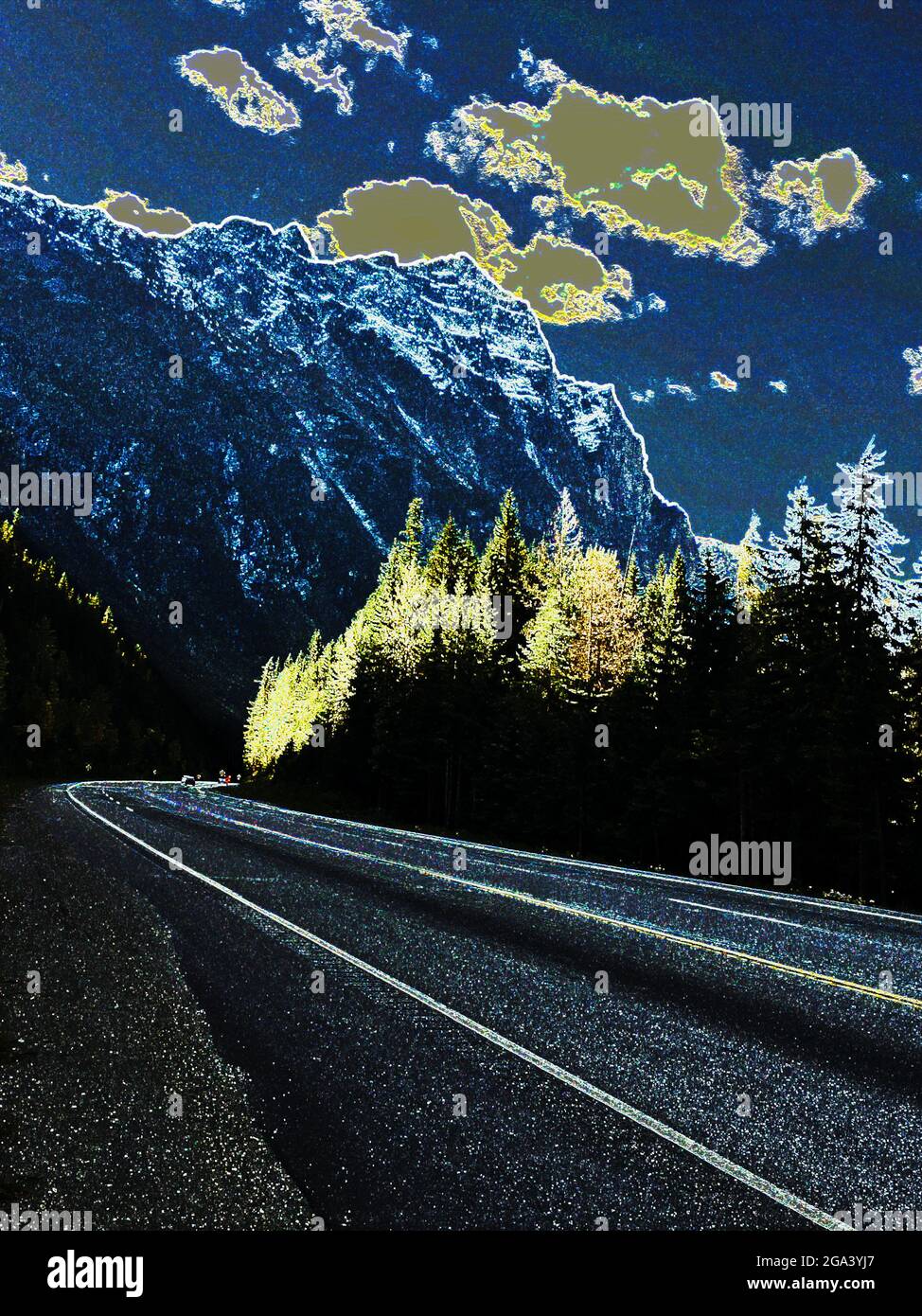 Banff mountain and trees Stock Photo - Alamy