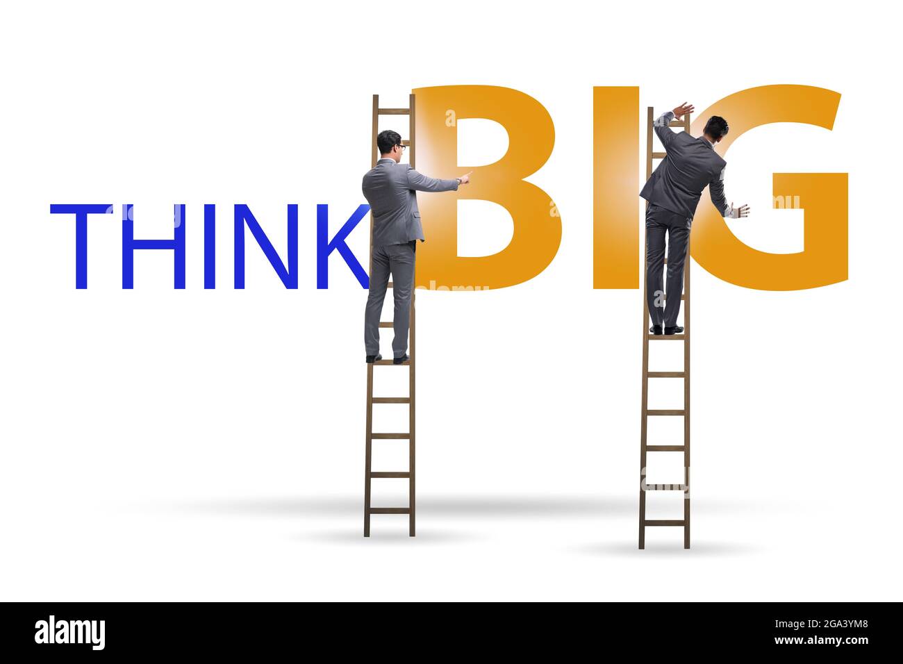 Think big concept with the businessman Stock Photo - Alamy