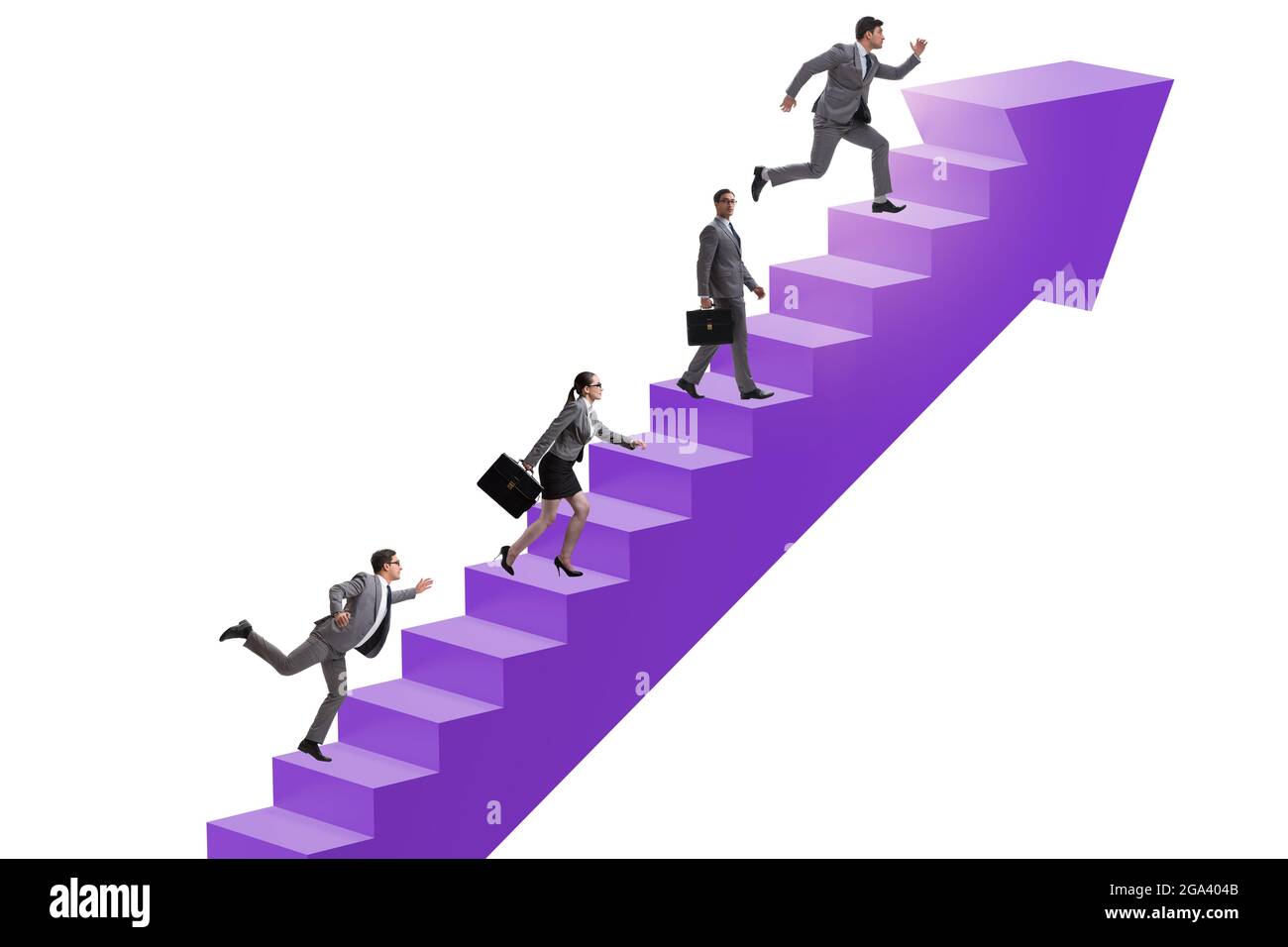 Business people climbing career ladder in the business concept Stock ...