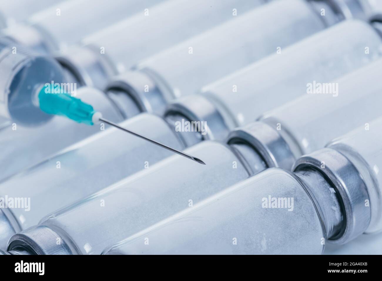 Medicine, Injection, vaccine and disposable syringe, drug concept ...