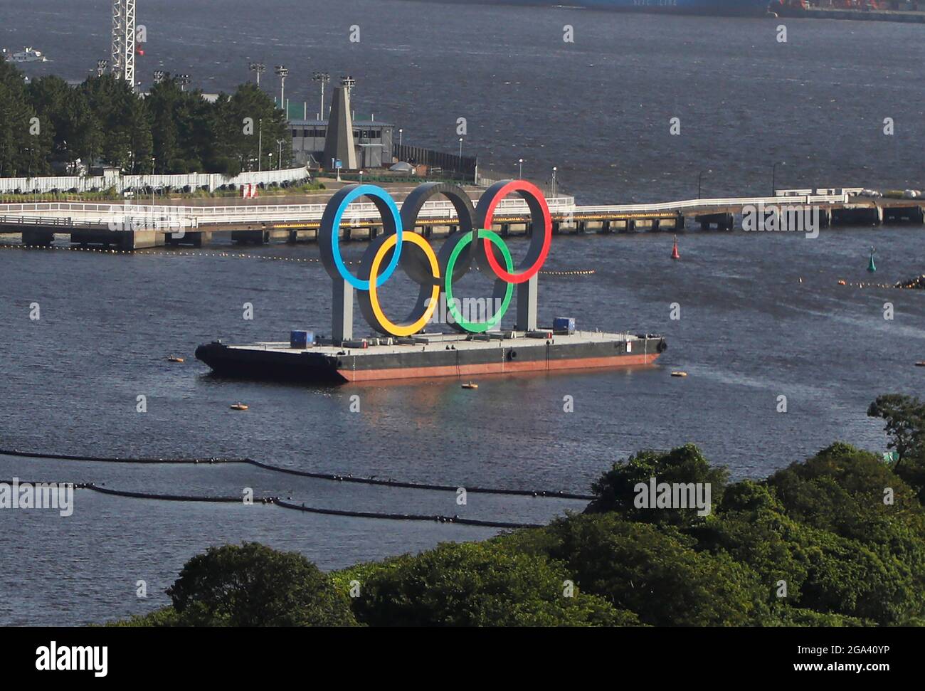 Tokyo-Japan July 29, 2021, tokyo olympic games, olympic rings in tokyo ...