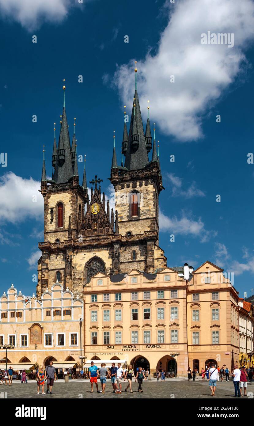 Church of Our Lady before Týn in the old town square, Prague, Czech ...