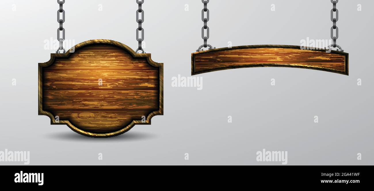 Vector realistic illustration of wooden signboard isolated Stock Vector ...