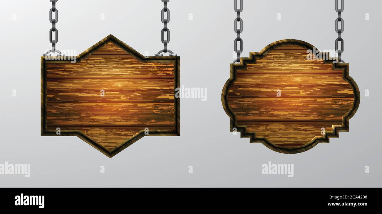 Vector realistic illustration of wooden signboard isolated Stock Vector ...