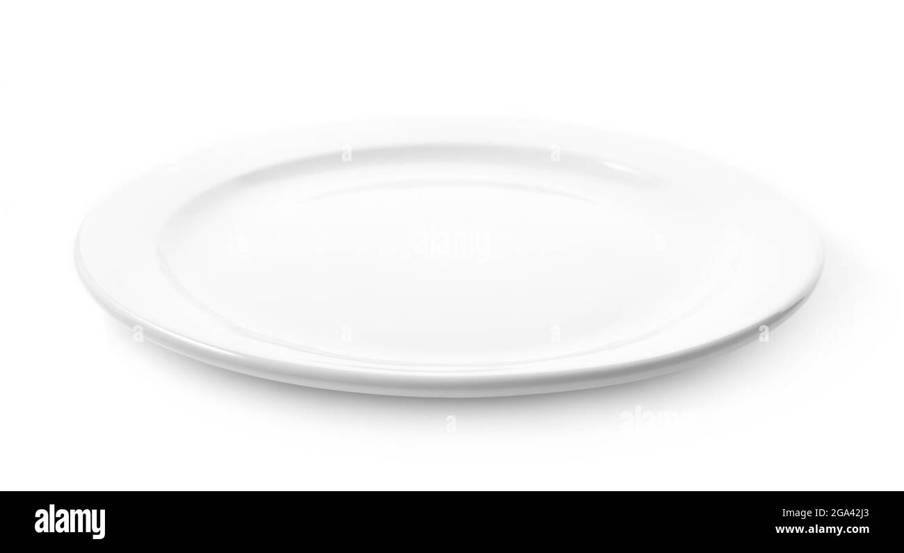 Empty plate isolated on white Stock Photo - Alamy