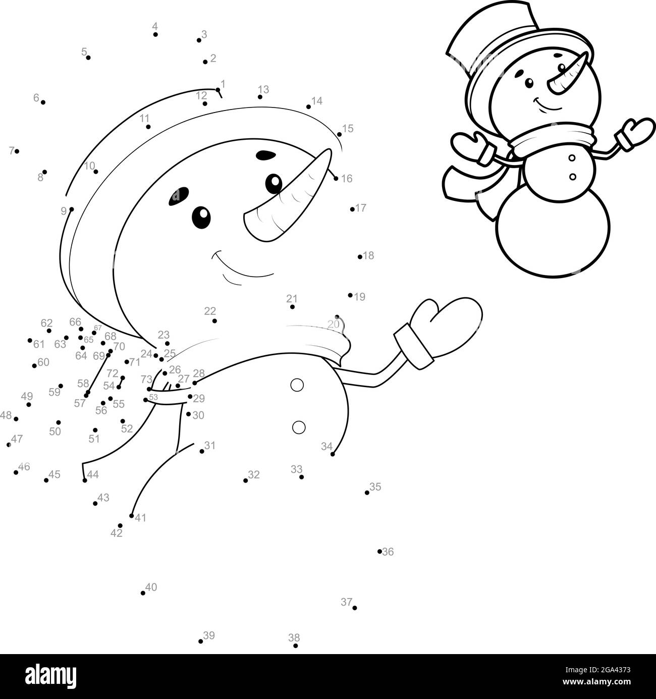 Snowman Dot To Dot