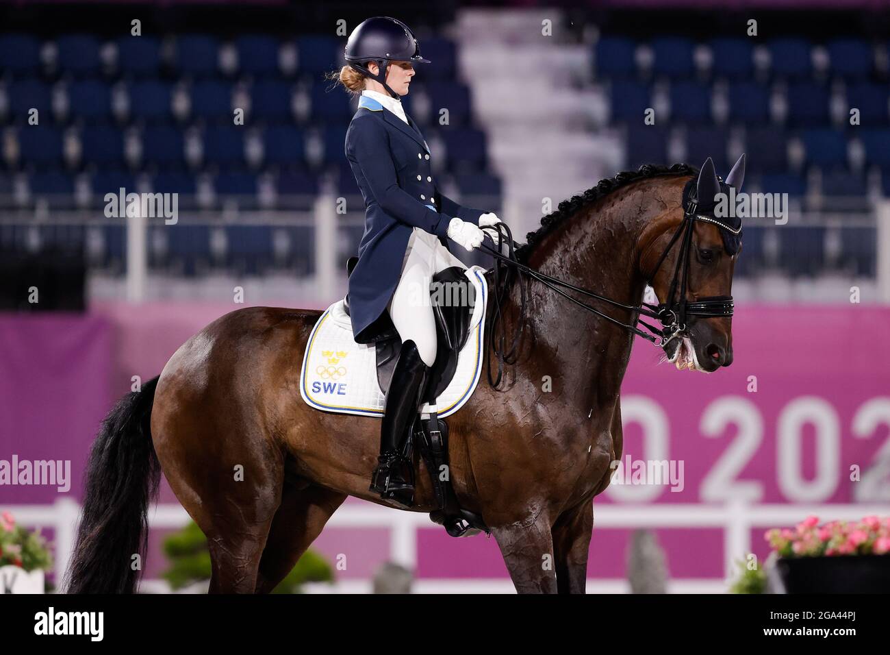 TOKYO, JAPAN - JULY 28: Juliette Ramel of Sweden competing on Dressage ...