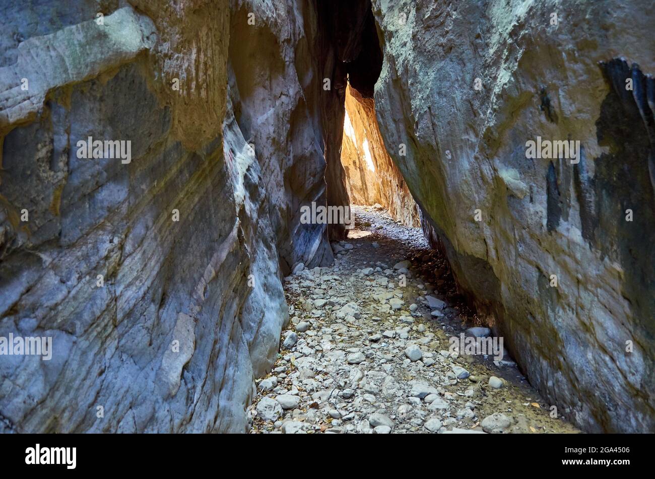 Natural scenery from the famous Ridomo gorge in Taygetus Mountain. The ...
