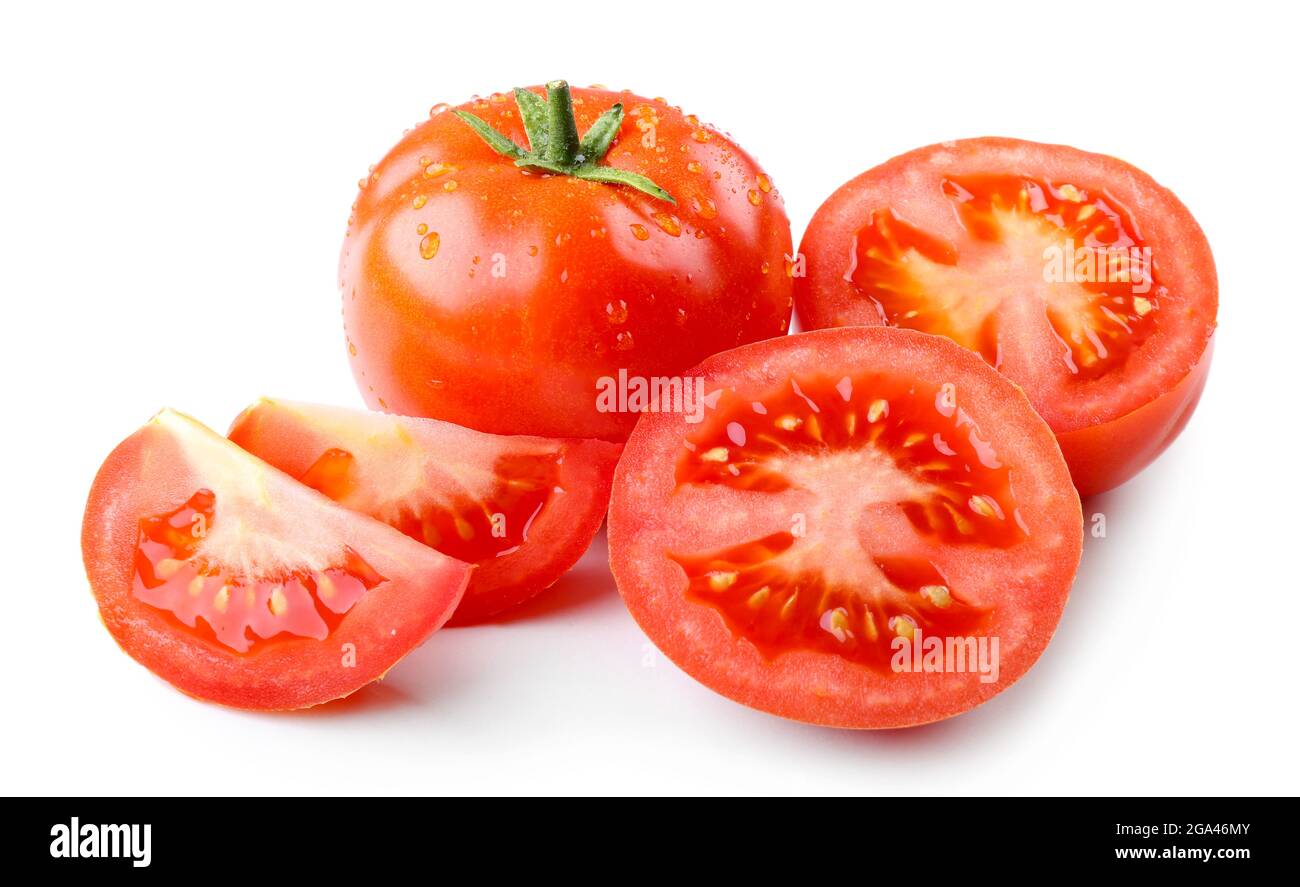Sliced tomato isolated on white Stock Photo - Alamy