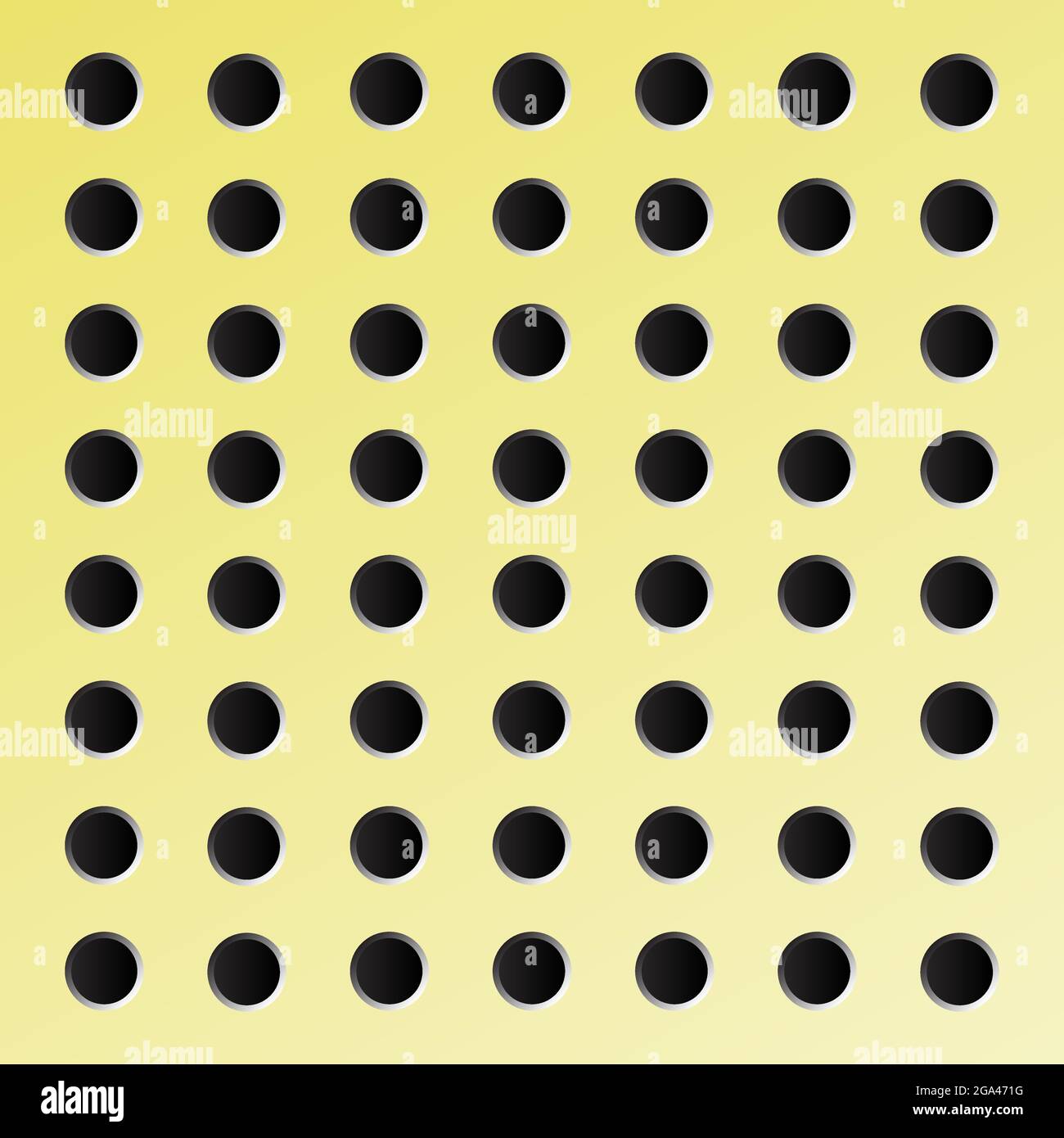 Peg board with round holes. Yellow peg board perforated texture ...