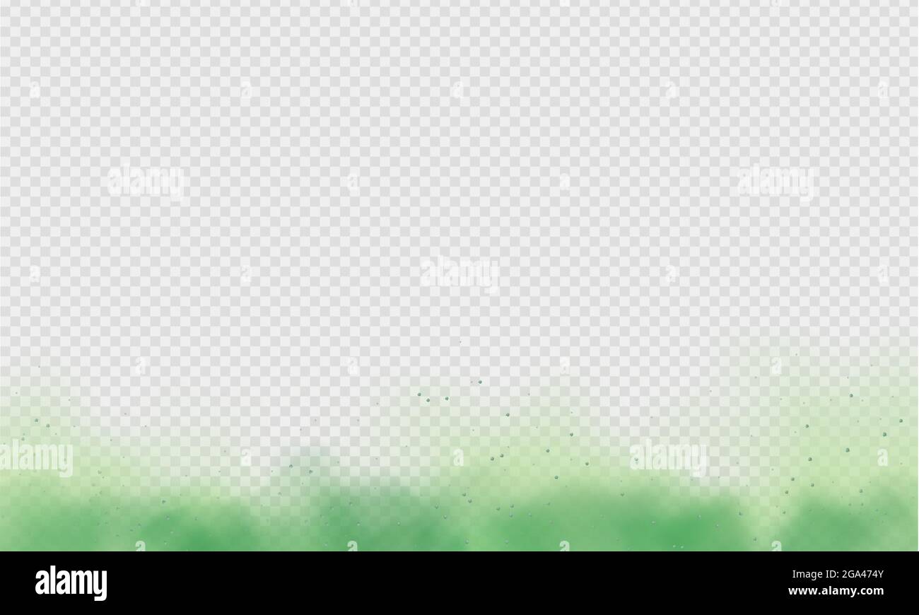 Green fog or smoke. Green dust with particles. Smoke or dust isolated ...